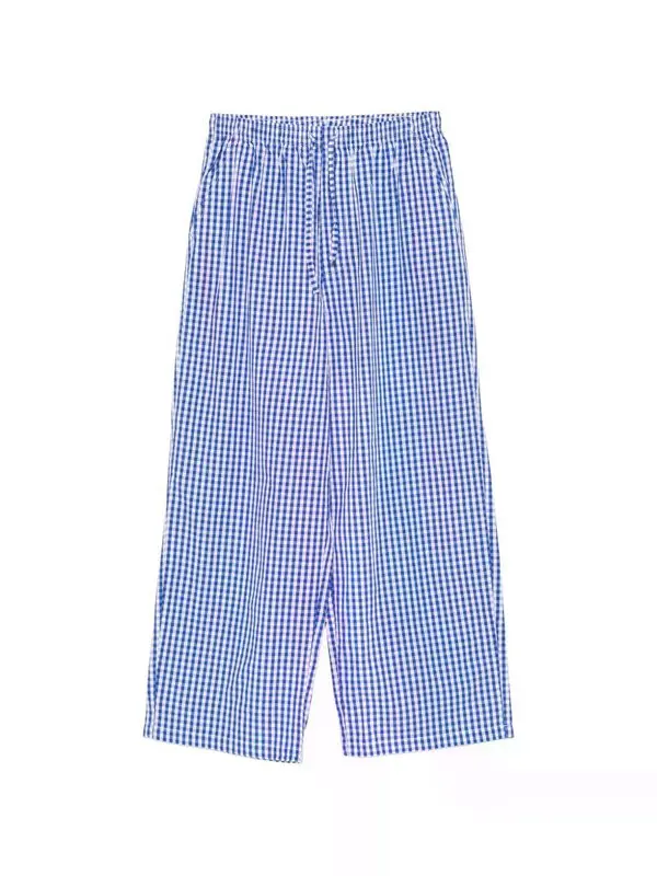 American Vintage Gingham-check Drawstring-waist Trousers - Blue