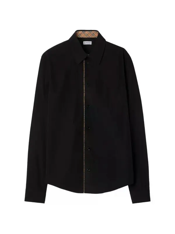 Burberry Classic-fit Check Piping Cotton Poplin Shirt