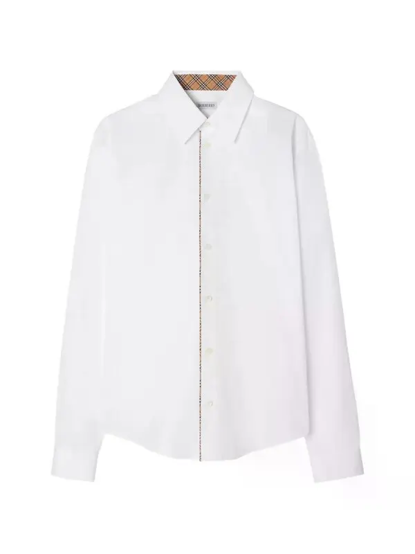 Burberry Classic-fit Check-piping Cotton Poplin Shirt