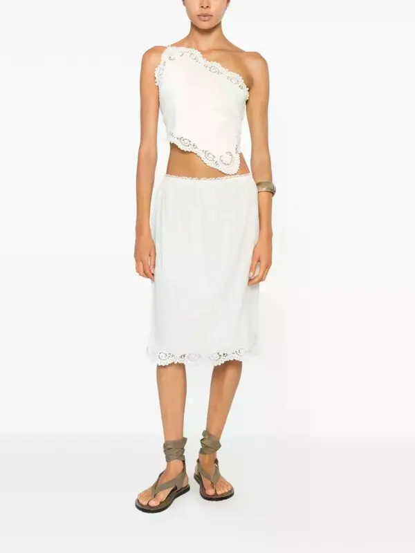 Posse Darya Lace-trimmed Linen Blouse - Neutrals