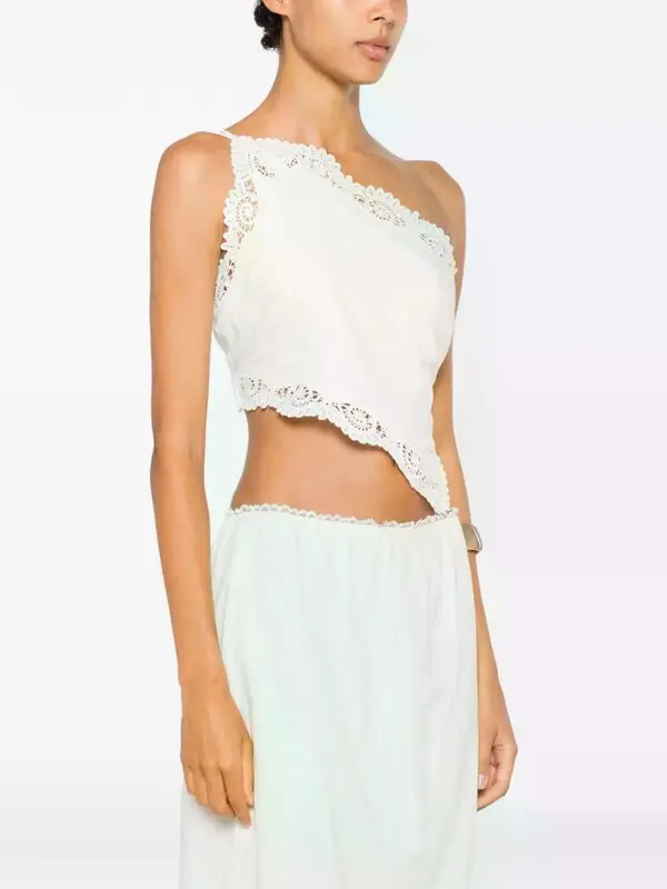 Posse Darya Lace-trimmed Linen Blouse - Neutrals