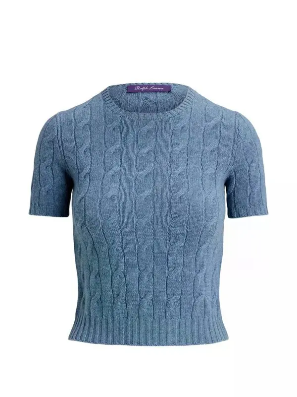 Ralph Lauren Cashmere Cable Knit Cropped Sweater