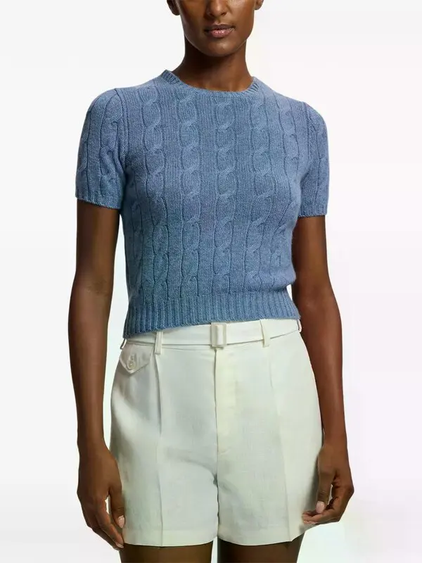 Ralph Lauren Cashmere Cable Knit Cropped Sweater