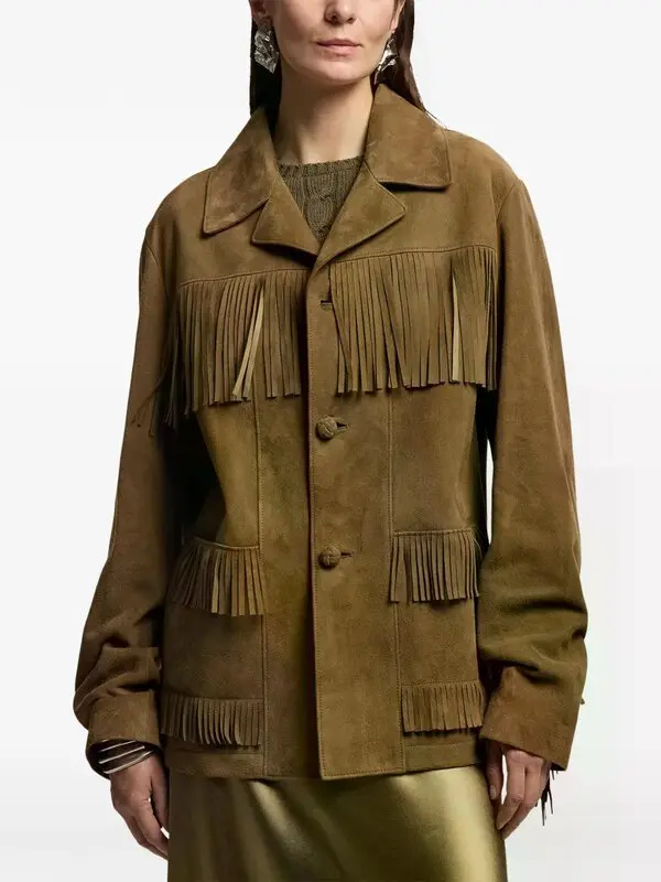 Ralph Lauren Lambskin Fringe-trimmed Jacket