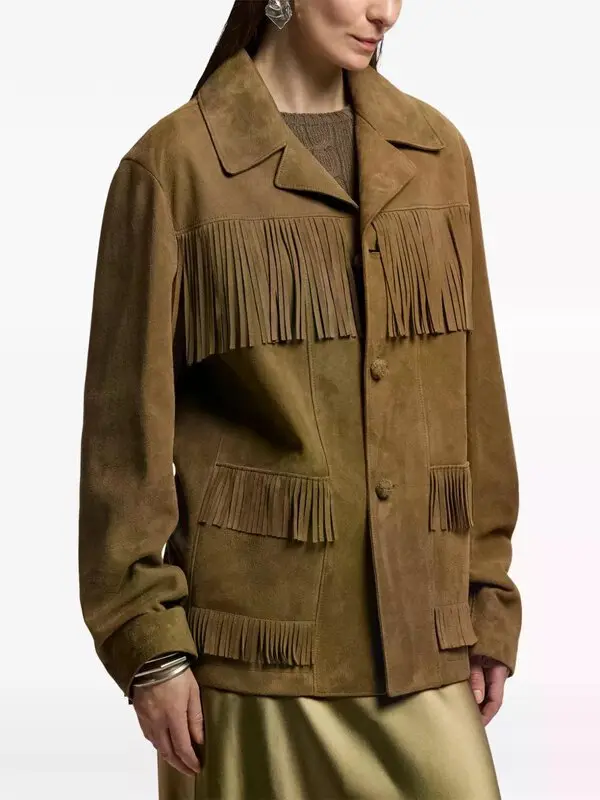 Ralph Lauren Lambskin Fringe-trimmed Jacket