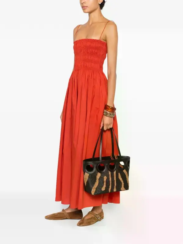 FERRAGAMO Medium Gancini Zebra-pattern Tote Bag - Black