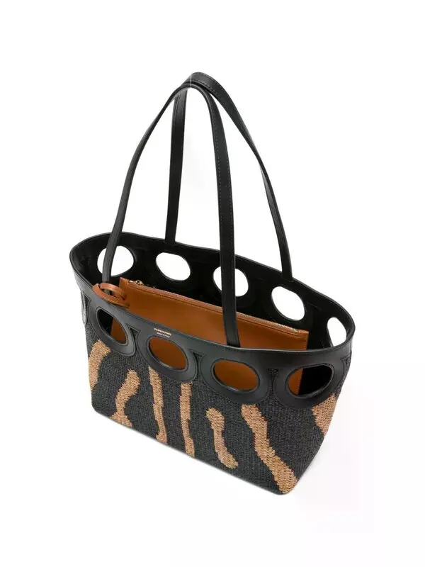 FERRAGAMO Medium Gancini Zebra-pattern Tote Bag - Black