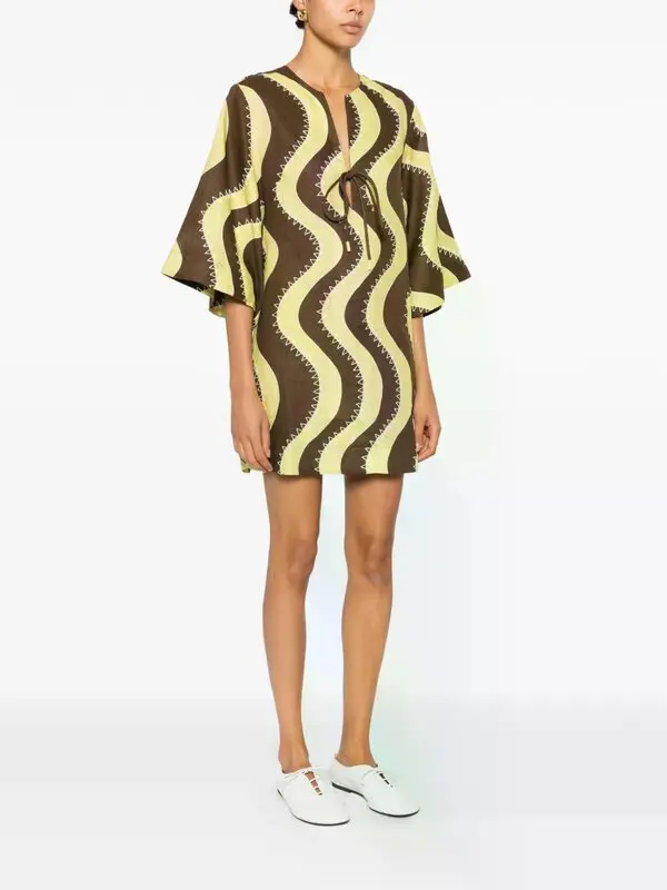 ALEMAIS Alemasis Frankie Wave-print Mini Dress