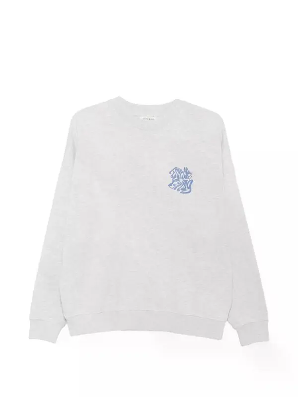 ANINE BING Miles Logo-print Cotton Sweatshirt - Grey