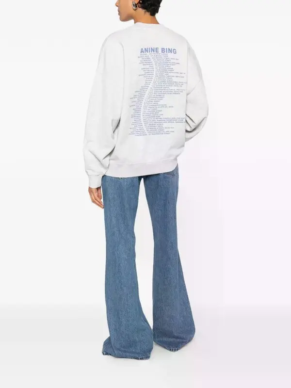 ANINE BING Miles Logo-print Cotton Sweatshirt - Grey