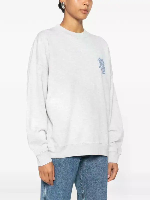 ANINE BING Miles Logo-print Cotton Sweatshirt - Grey