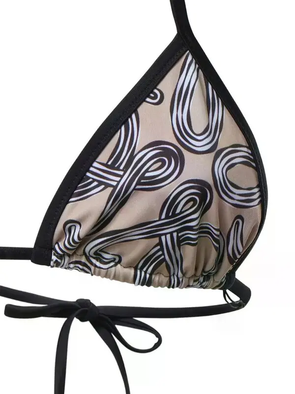Loewe Graphic Print Triangle Bikini Top - Neutrals