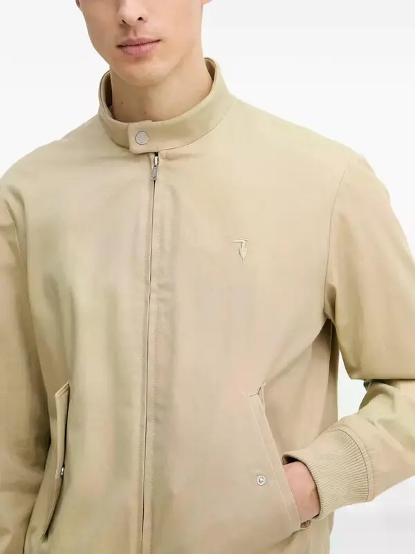 TRUSSARDI High-neck Zip-up Jacket With Embroidered Logo