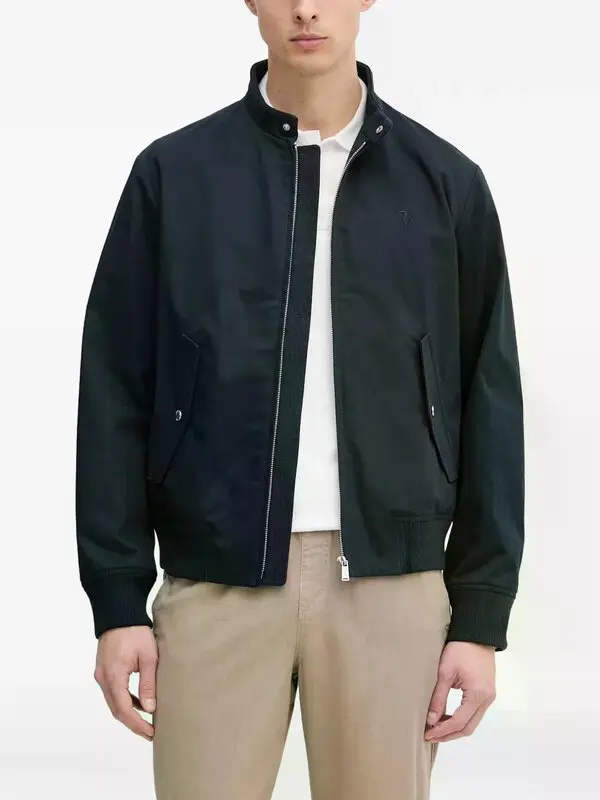 TRUSSARDI Logo Embroidered High-neck Zip-up Jacket