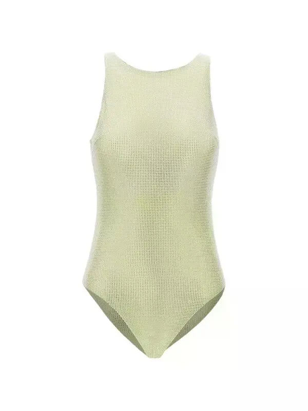 TWENTY FOURHAITCH Lamu Rhinestone Embellished Bodysuit - Green