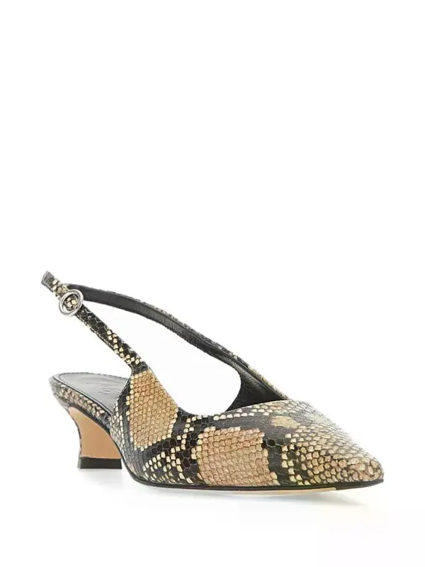AeydĒ Catrina Snake-print Leather Slingback Pumps - Neutrals