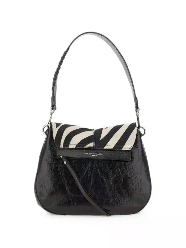 GIANNI CHIARINI Helena Zebra-print Shoulder Bag - Black
