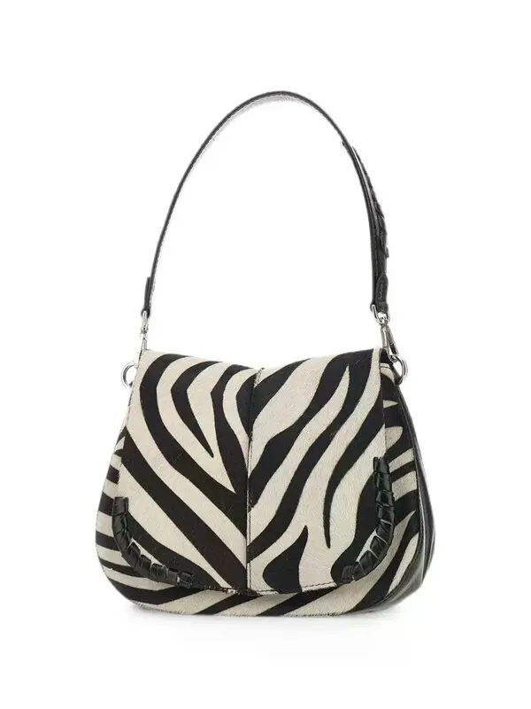 GIANNI CHIARINI Helena Zebra-print Shoulder Bag - Black