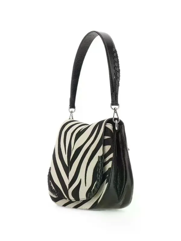 GIANNI CHIARINI Helena Zebra-print Shoulder Bag - Black