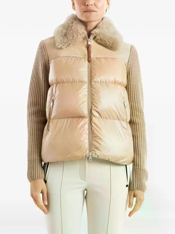 Moncler Shearling Collar Quilted Jacket