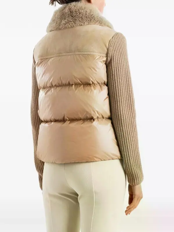 Moncler Shearling Collar Quilted Jacket