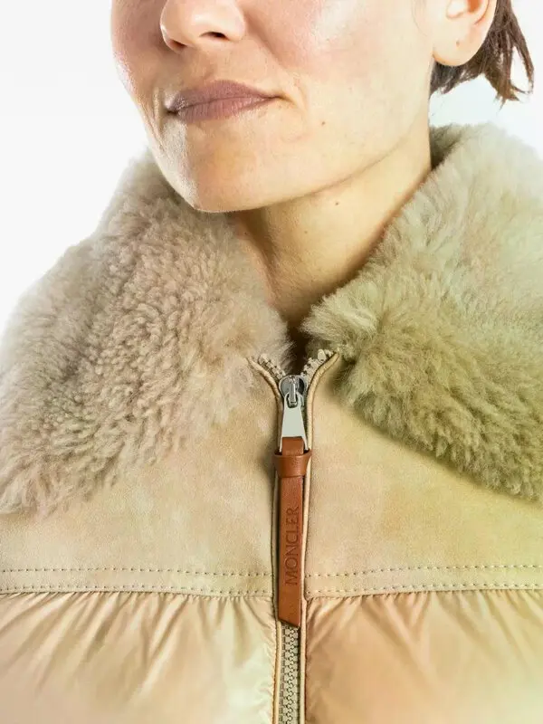 Moncler Shearling Collar Quilted Jacket