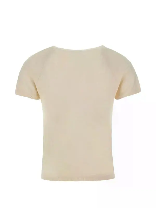 Vince Short-sleeve V-neck Fine Knit Sweater - Neutrals