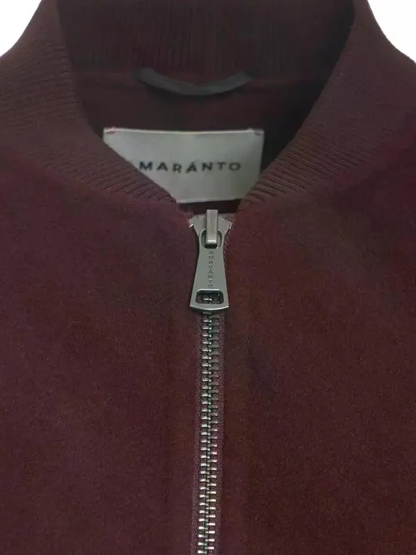 AMARANTO Ribbed-trim Zip-up Jacket - Red