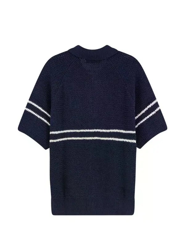 DUNST Half-zip Striped Knit Jumper