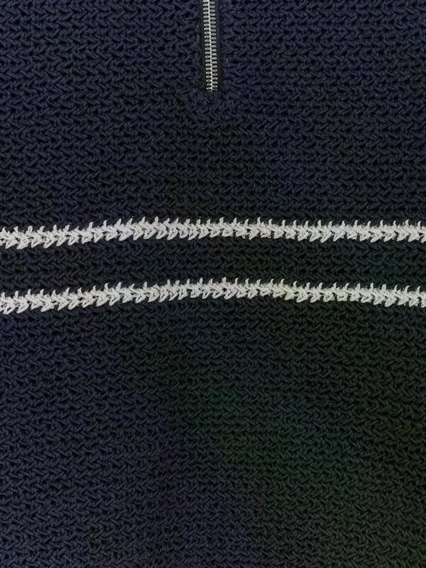 DUNST Half-zip Striped Knit Jumper