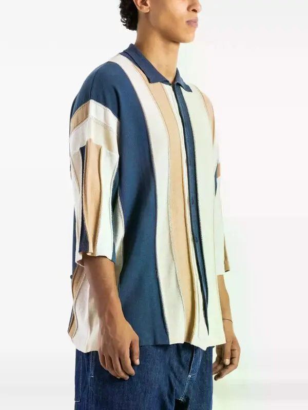 CASEY CASEY Patchwork Striped Shirt