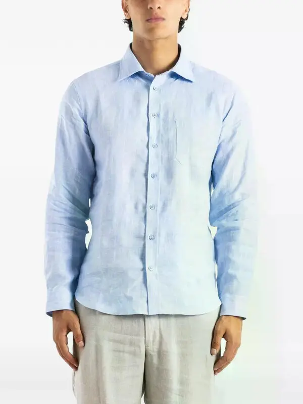 Sease Slub-texture Chest-pocket Shirt
