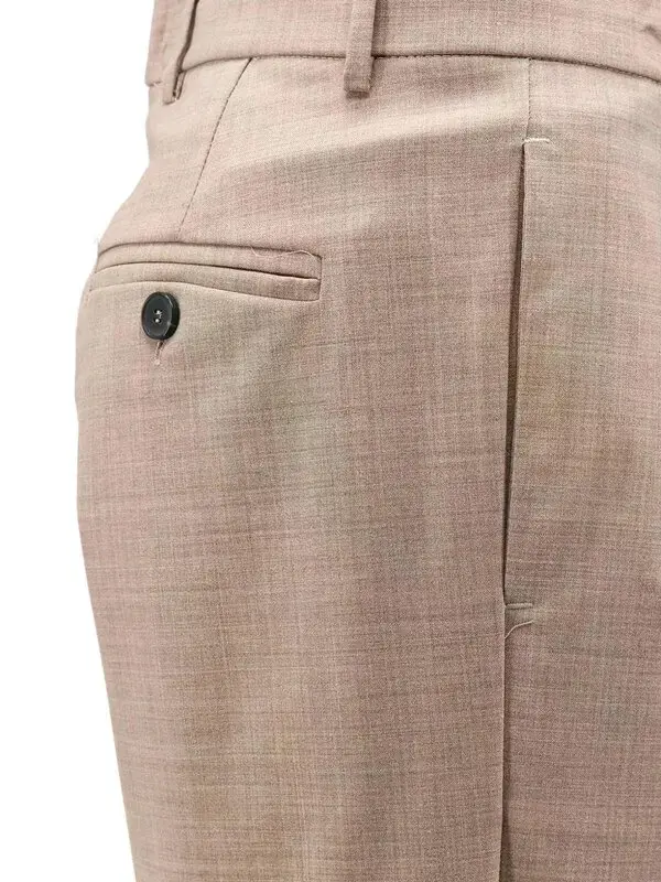 AMARANTO Double-pleat Welt-pocket Trousers - Brown
