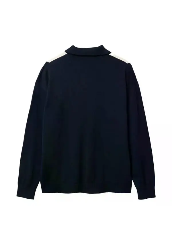 WOODBIRD Dom Gran Striped Long-sleeve Polo Shirt