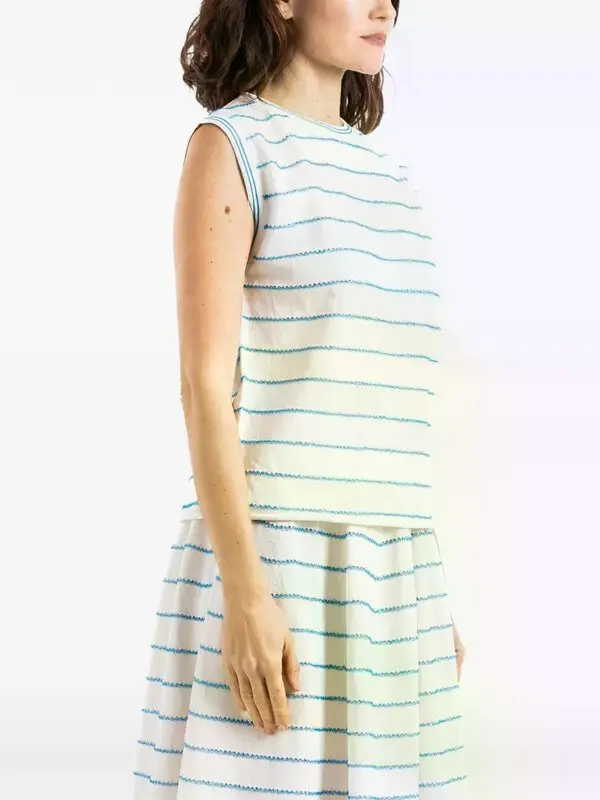 BIELO Wavy-stripe Knitted Top