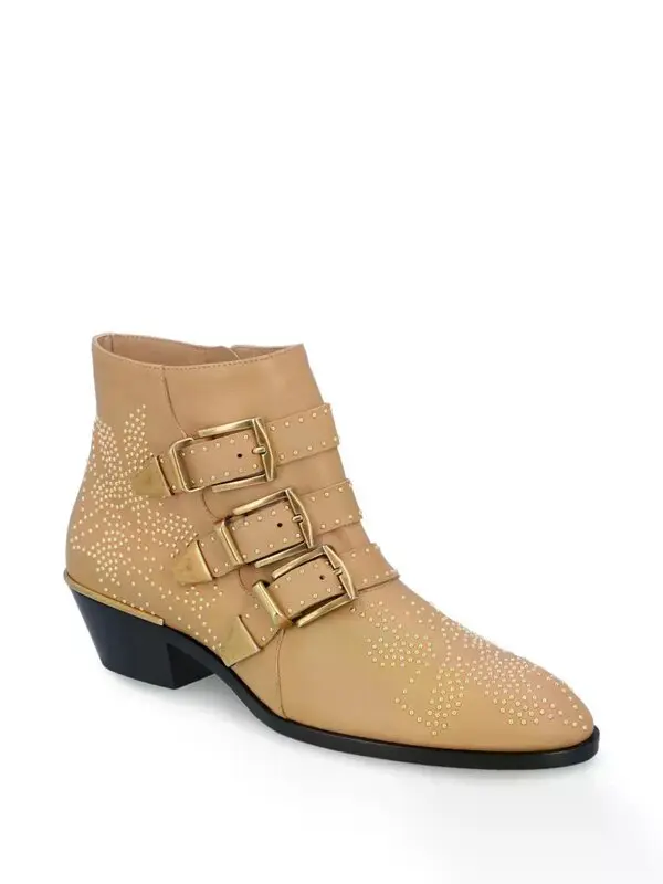 Chloé Susanna Studded Ankle Boots - Neutrals
