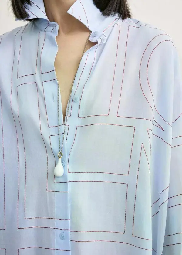 TOTEME Oversized Geometric Embroidered Shirt