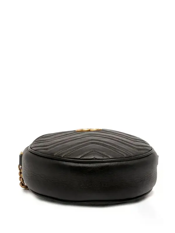 Gucci Matelasse Leather Round Crossbody Bag - Black