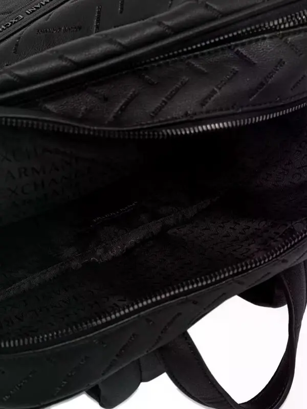 Armani Exchange Embossed Logo Grained Effect Backpack