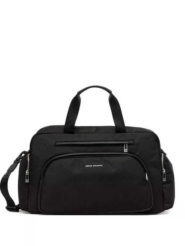 Armani Exchange Logo Print Holdall Bag - Black