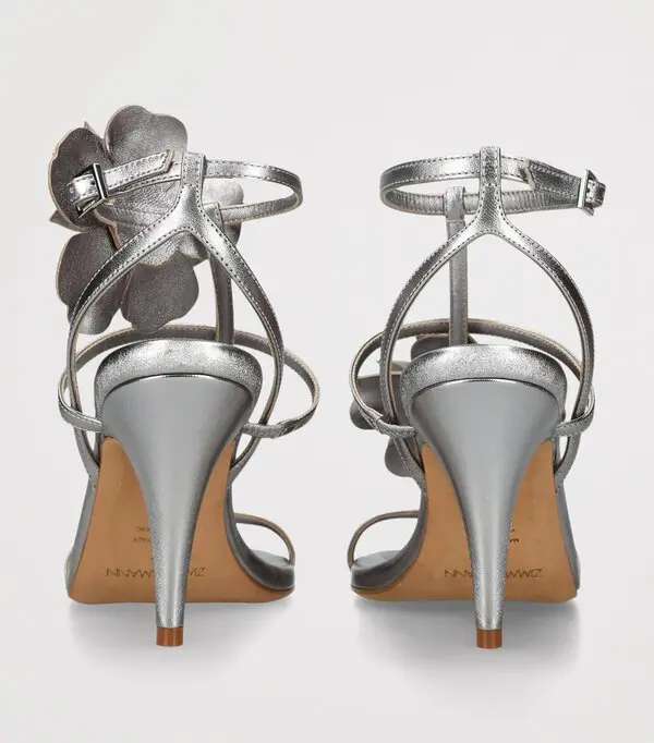 Zimmermann Metallic Leather Floral Sandals