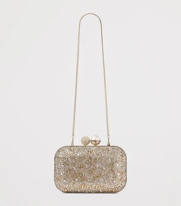 JIMMY CHOO Embellished Clutch Bag With Chain Strap