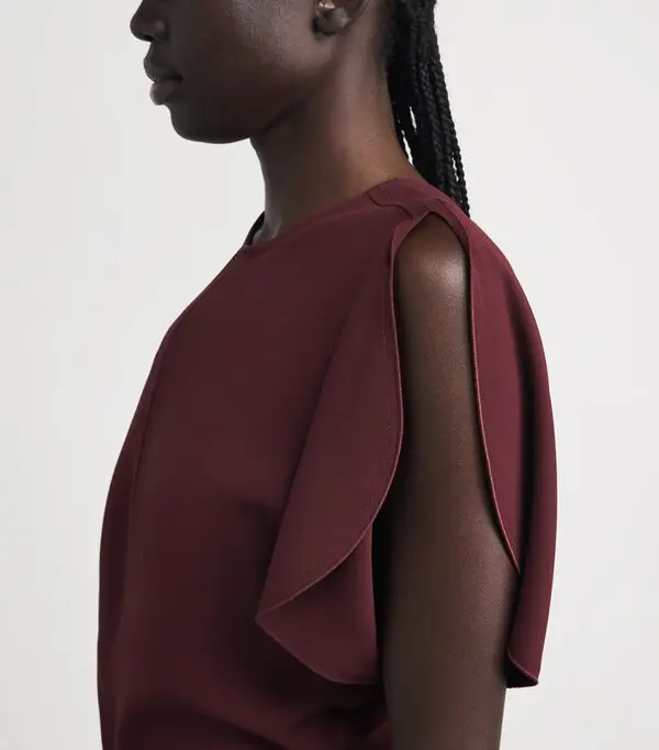 Victoria Beckham Cady Bela Midi Dress - Burgundy