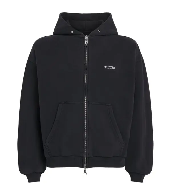 COLE BUXTON Distressed Surf Hoodie - Black