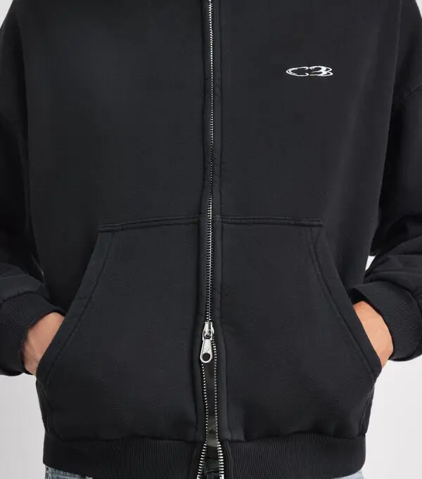 COLE BUXTON Distressed Surf Hoodie - Black