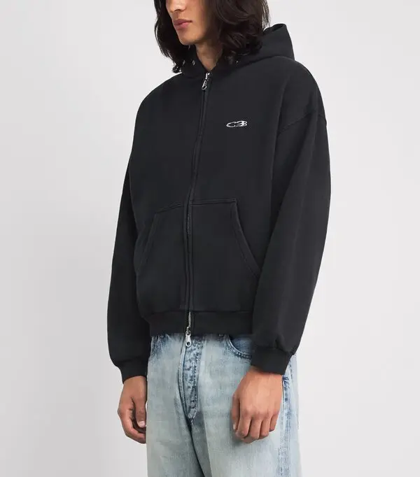 COLE BUXTON Distressed Surf Hoodie - Black