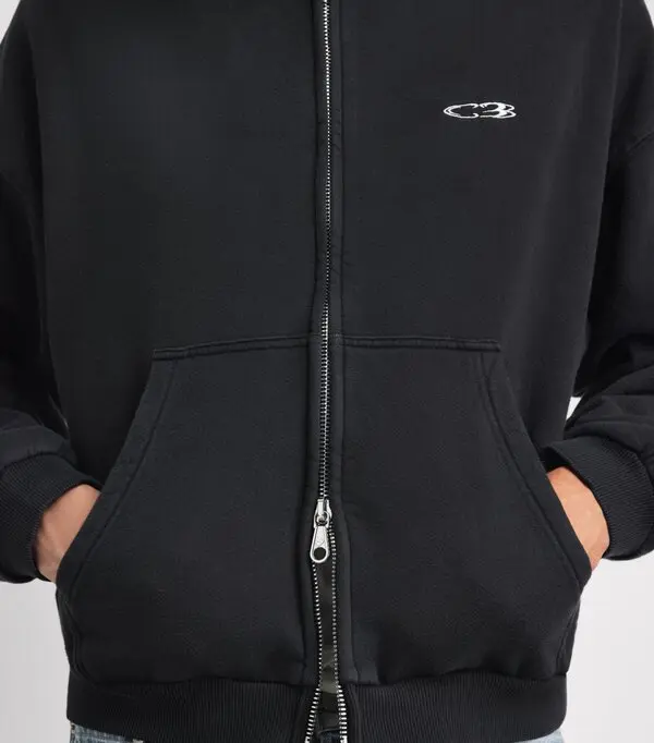 COLE BUXTON Distressed Surf Hoodie - Black