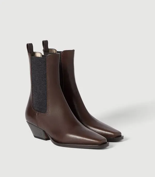Brunello Cucinelli Leather Chelsea Boots