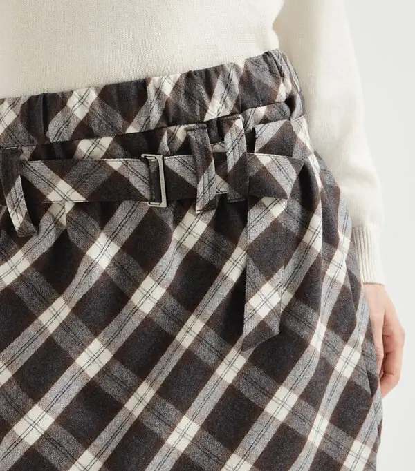 Brunello Cucinelli Virgin Wool-blend Check Mini Skirt