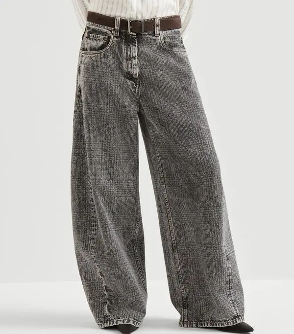 Brunello Cucinelli Loose Barrel Jeans - Grey